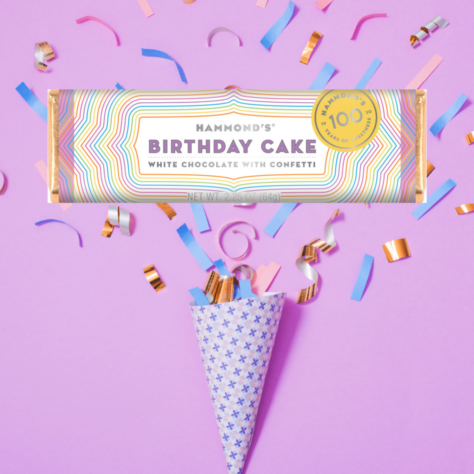 Hammond's Candies Birthday Cake White Chocolate Bars
