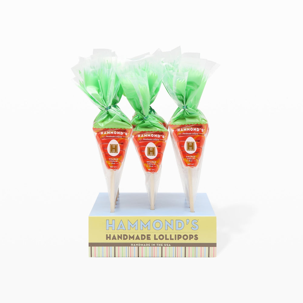 Hammond's Candies Easter Carrot Orange Cream Lollipops